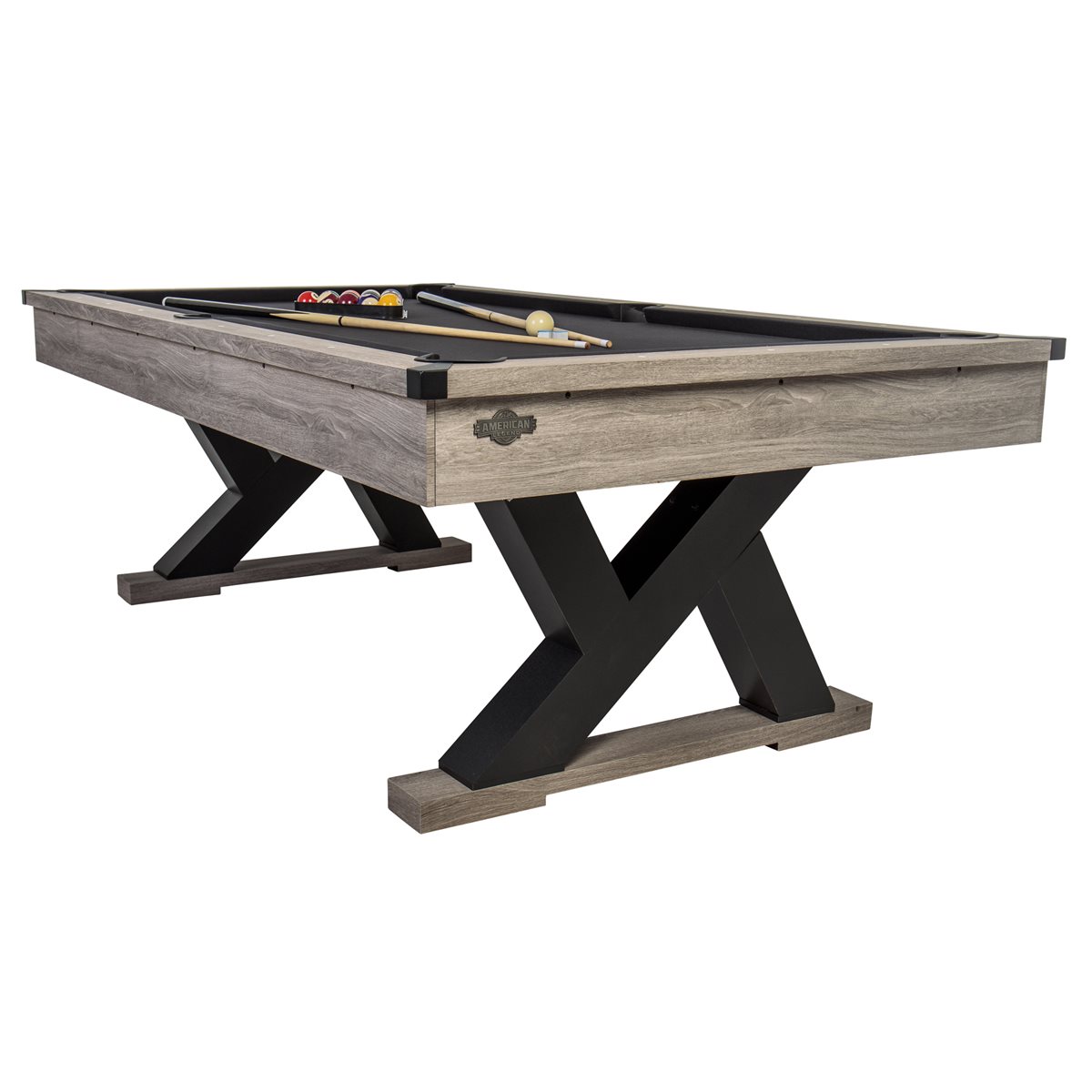 AMERICAN LEGEND 90" Kirkwood Pool Rustic Finish Modern Billiard Table