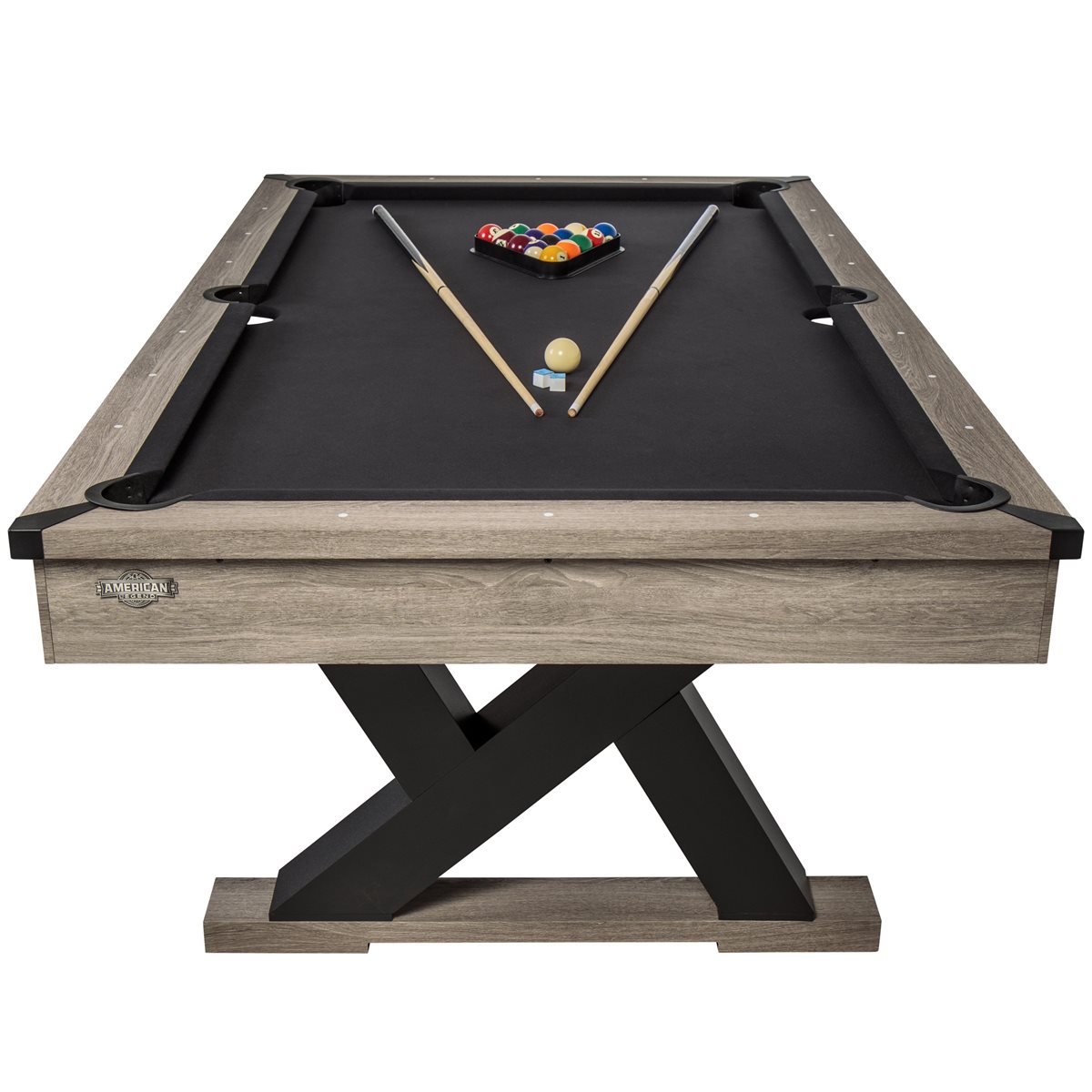 AMERICAN LEGEND 90" Kirkwood Pool Rustic Finish Modern Billiard Table