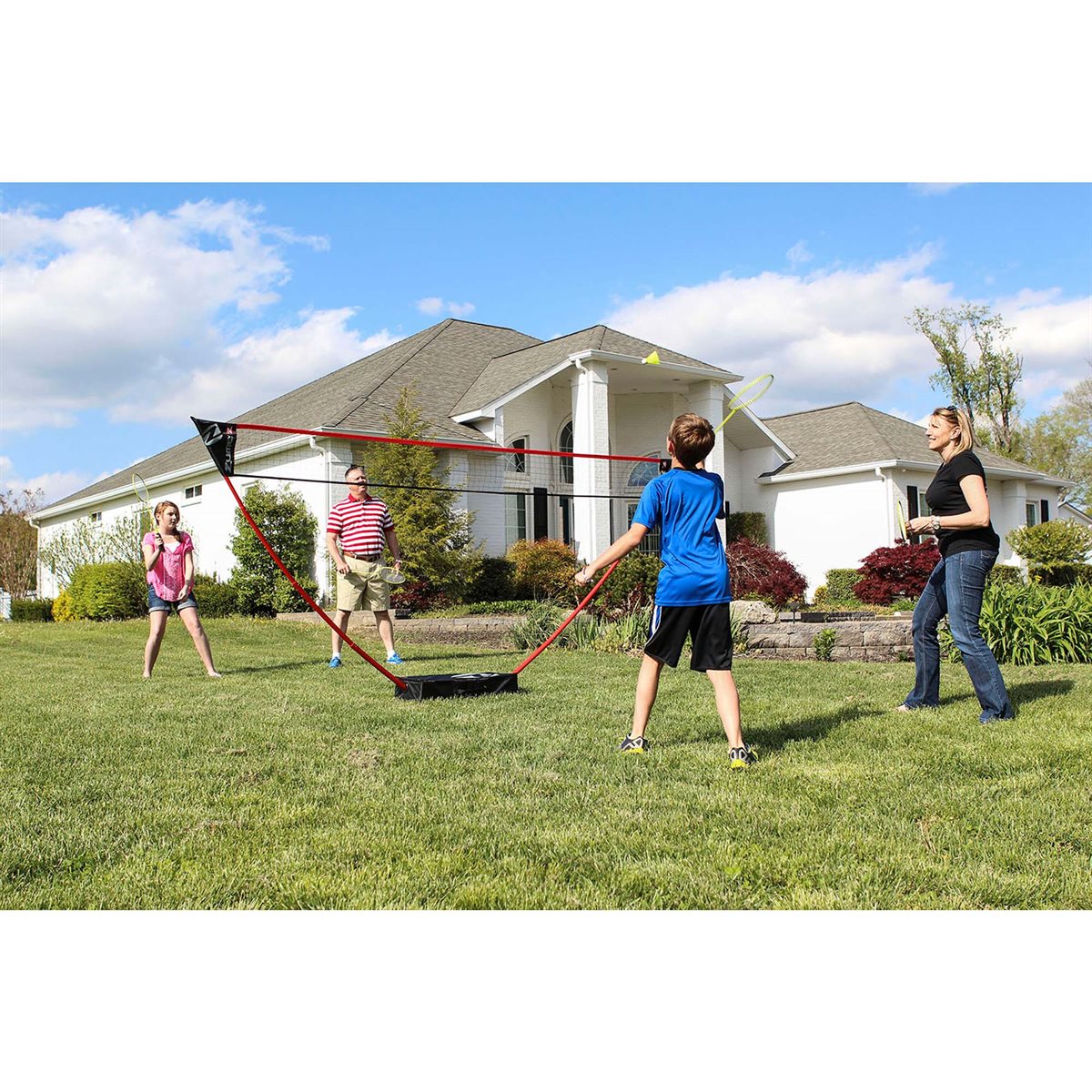 ZUME GAMES 4 Player Outdoor Backyard Portable Badminton Set with Case ...
